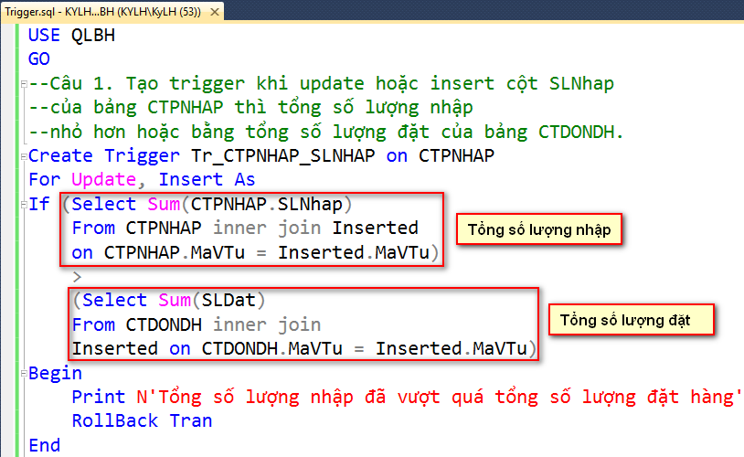 Hướng dẫn sử dụng Trigger trong SQL Server - Gia Sư Tin Học